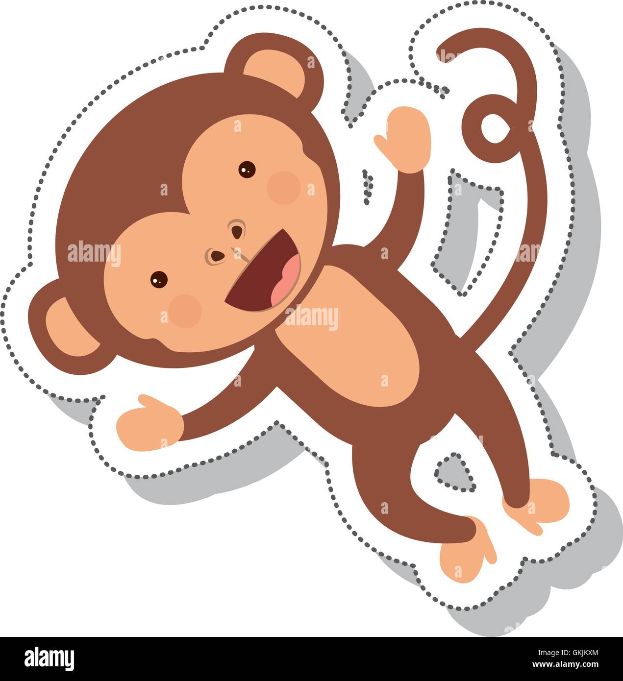 funny monkey isolated icon Stock Vector Image & Art - Alamy