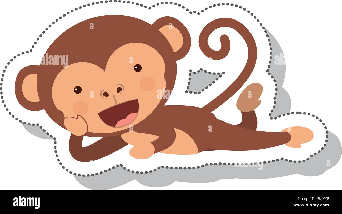 funny monkey isolated icon Stock Vector Image & Art - Alamy