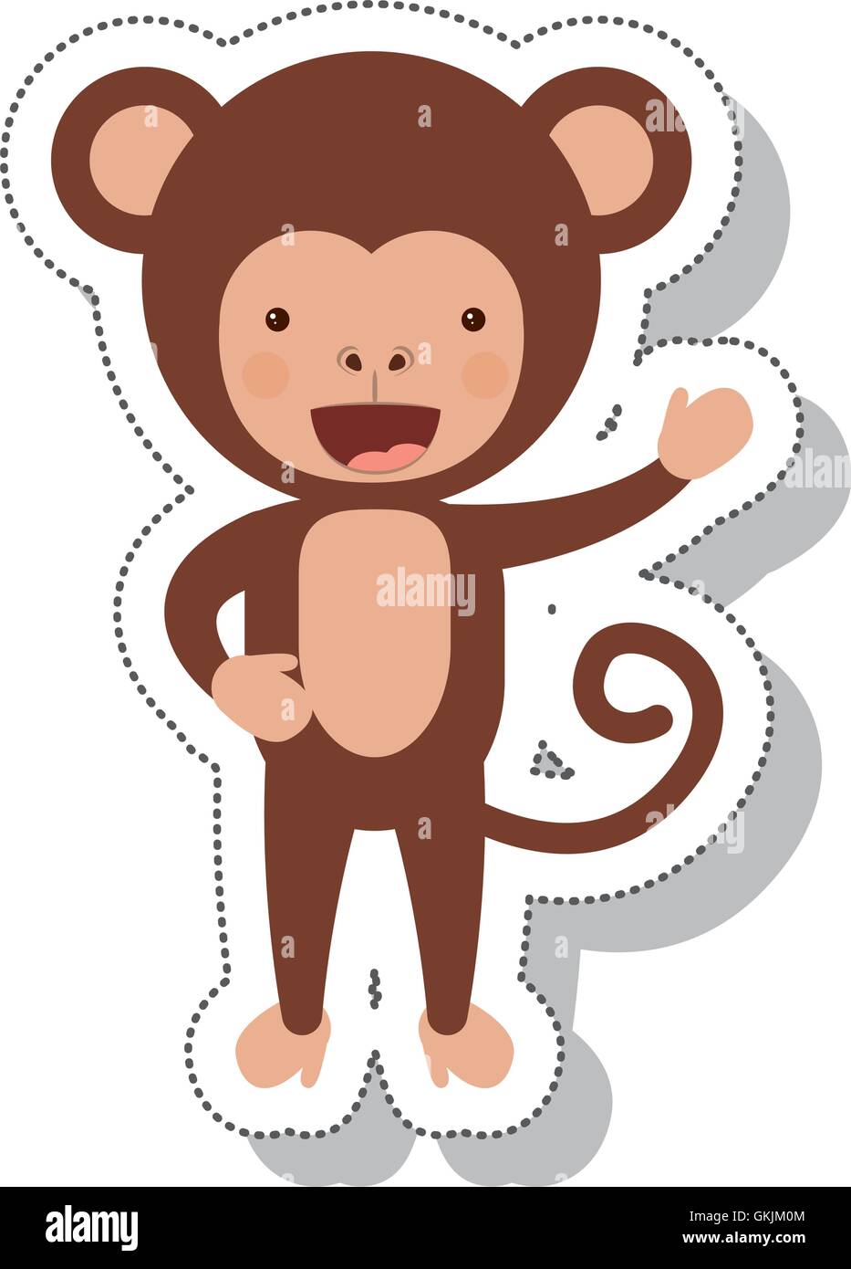 funny monkey isolated icon Stock Vector Image & Art - Alamy