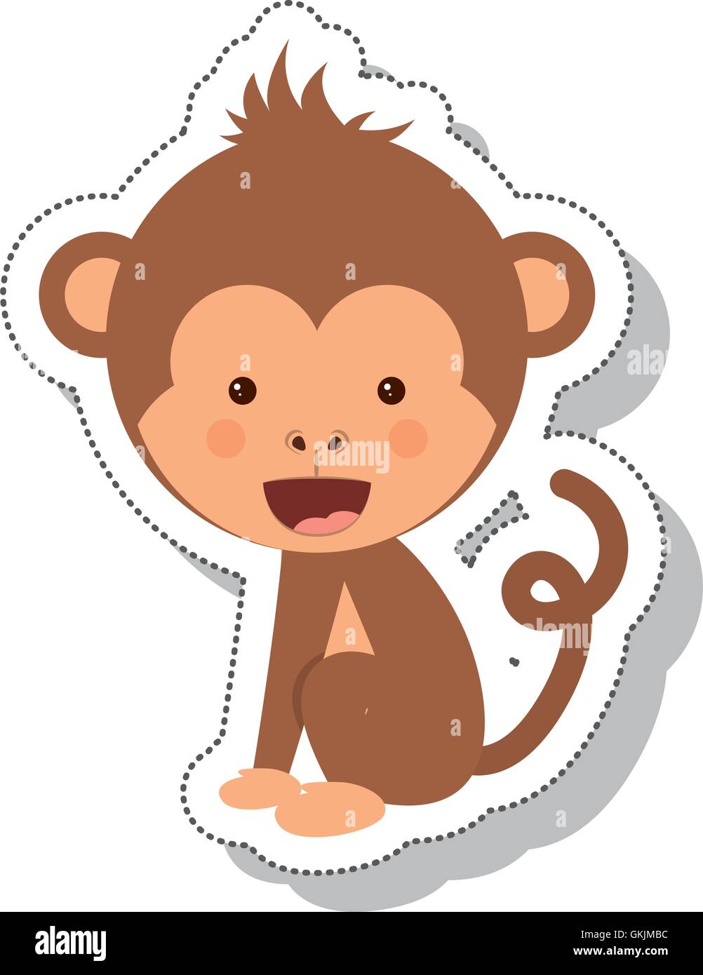 funny monkey isolated icon Stock Vector Image & Art - Alamy