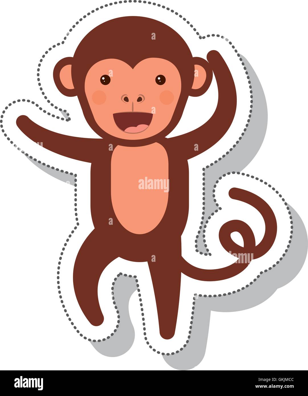 funny monkey isolated icon Stock Vector Image & Art - Alamy