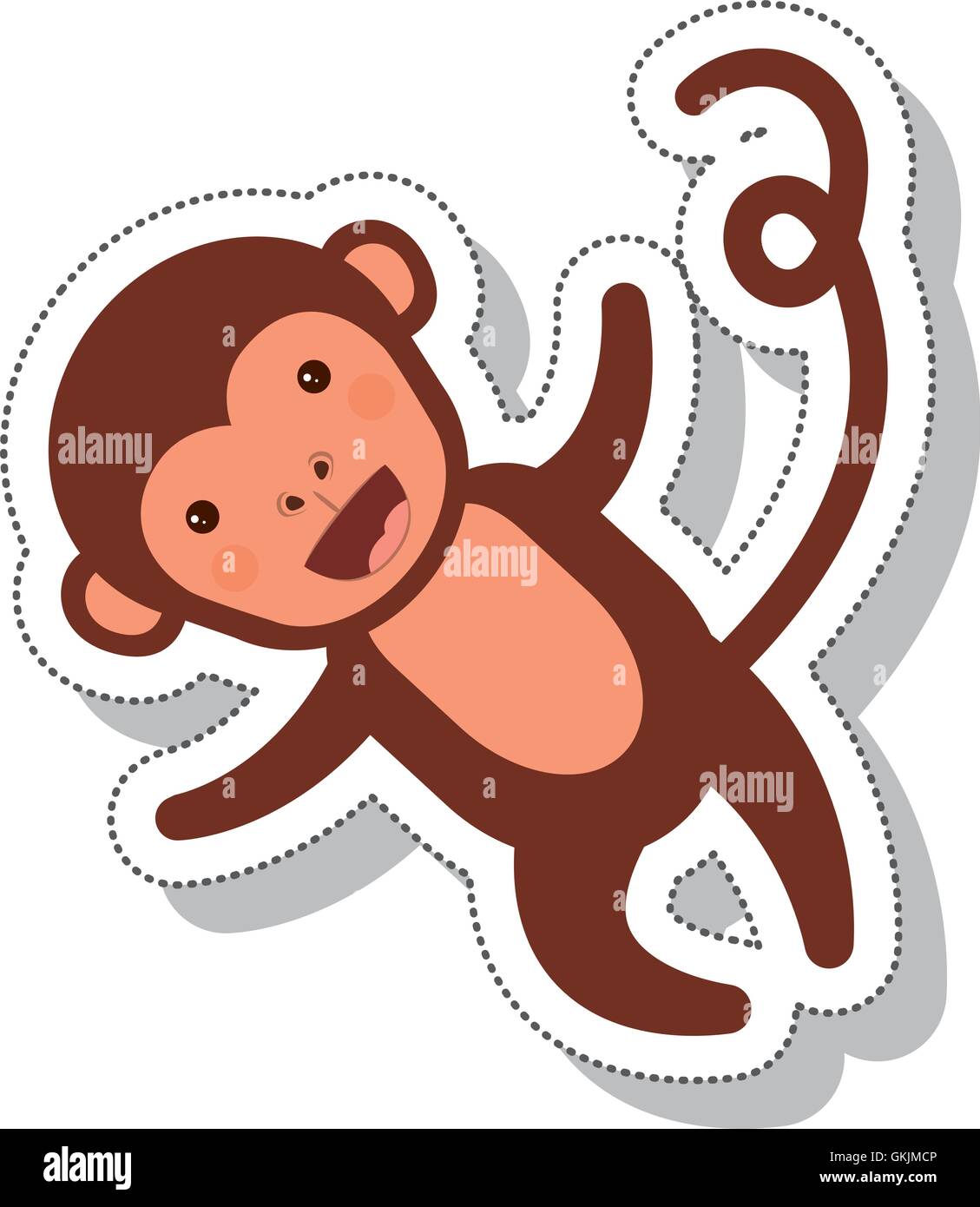funny monkey isolated icon Stock Vector Image & Art - Alamy