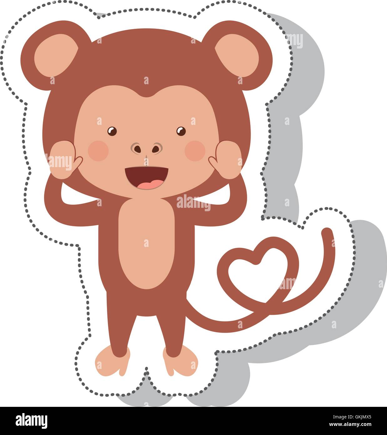 funny monkey isolated icon Stock Vector Image & Art - Alamy