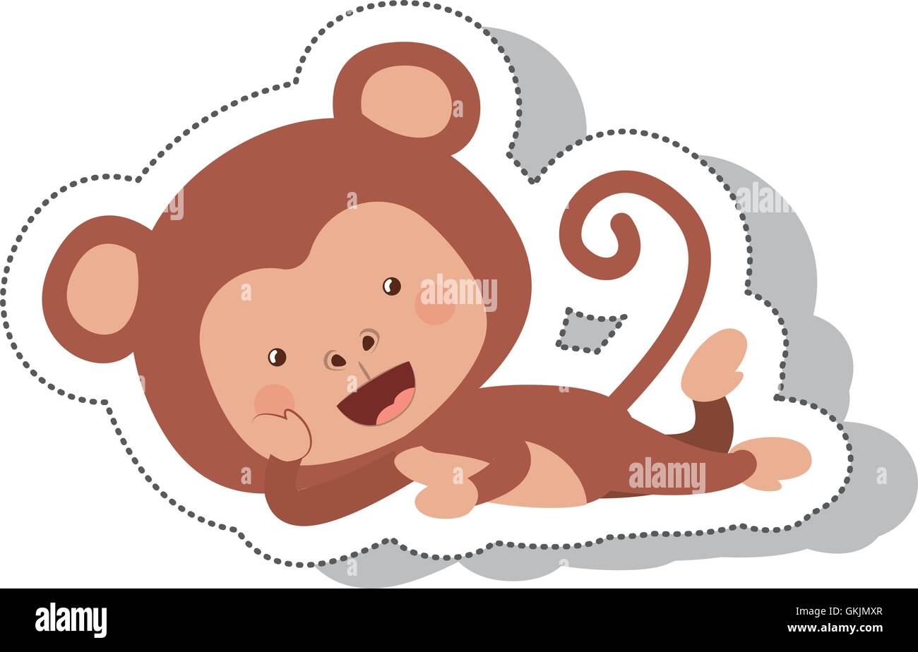 funny monkey isolated icon Stock Vector Image & Art - Alamy