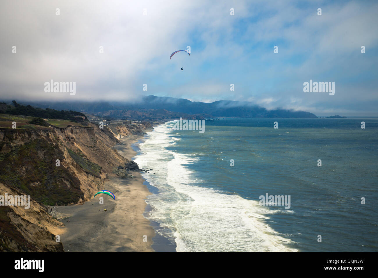 California Beach Paragliding Stock Photo - Alamy