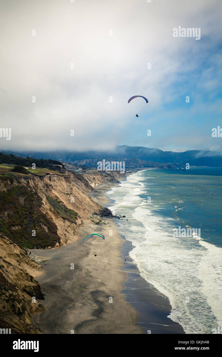 California Beach Paragliding Stock Photo - Alamy
