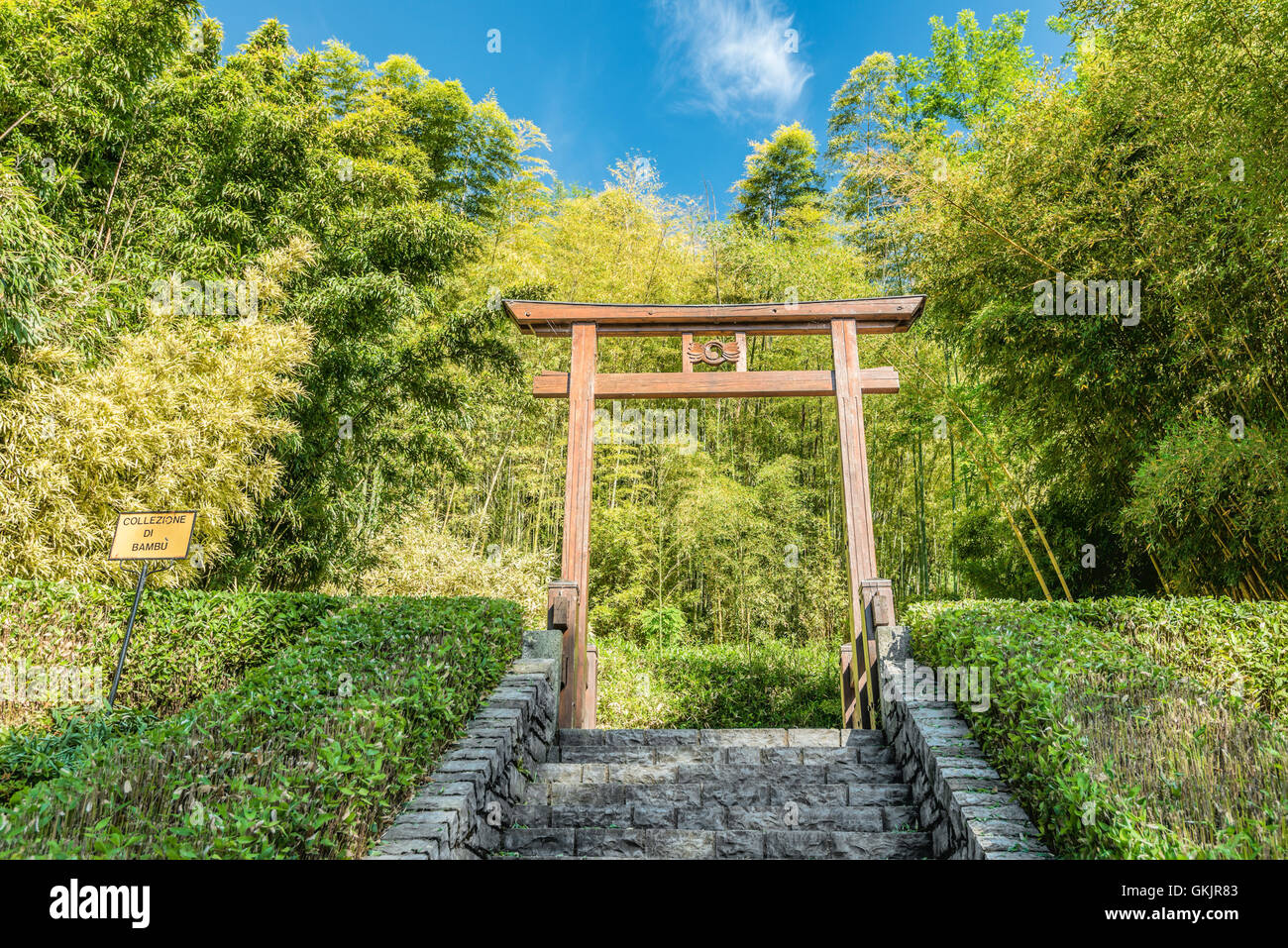 Torii Gate at Bamboo Garden in the Botanical Garden of Villa Carlotta ...