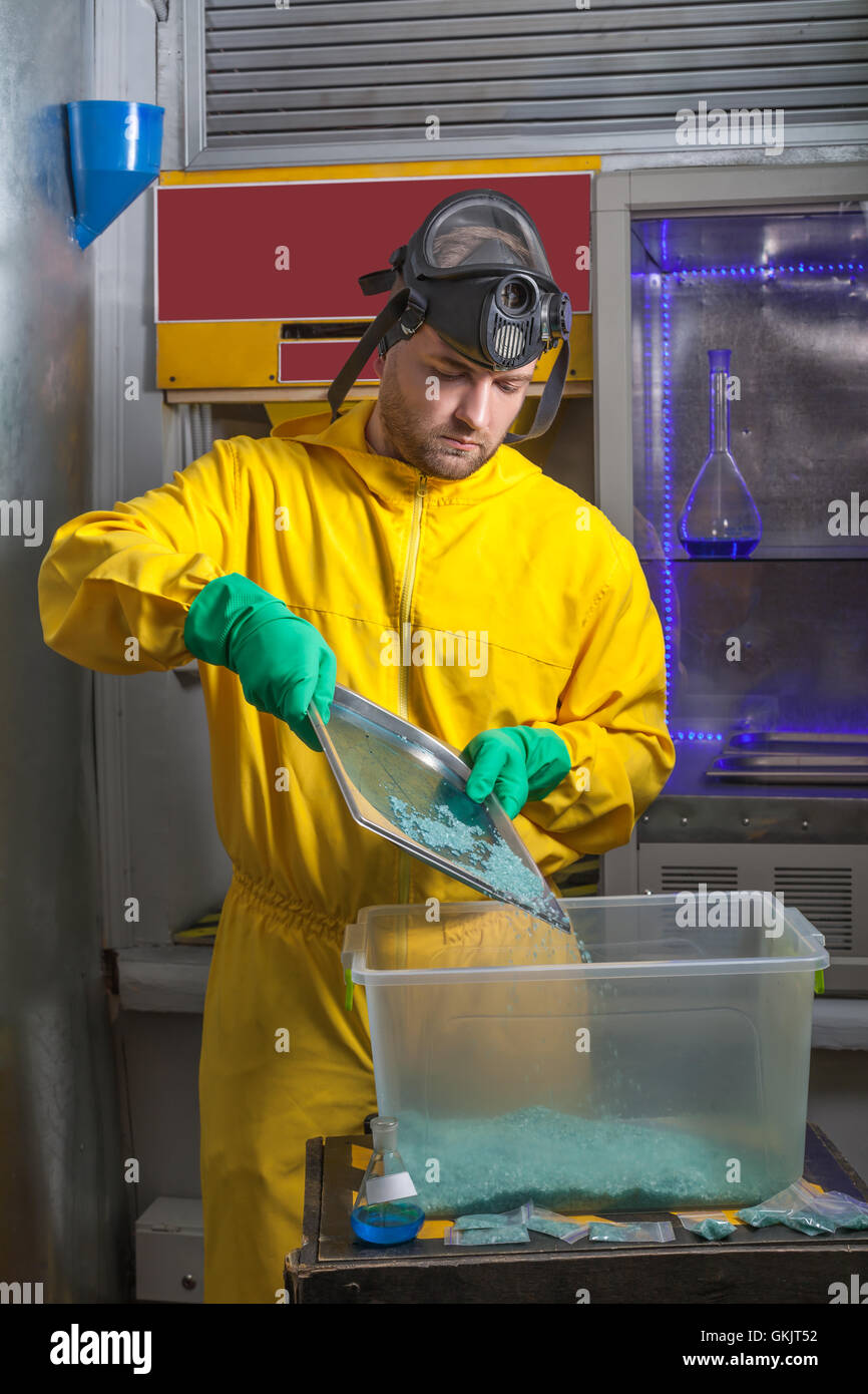 Man cooking meth Stock Photo - Alamy