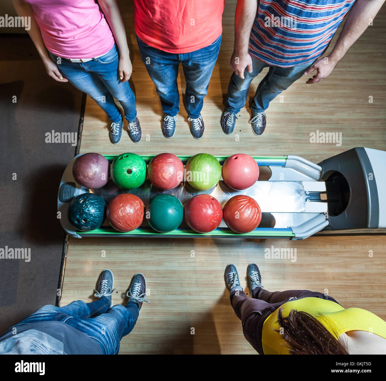 People in bowling Stock Photo - Alamy