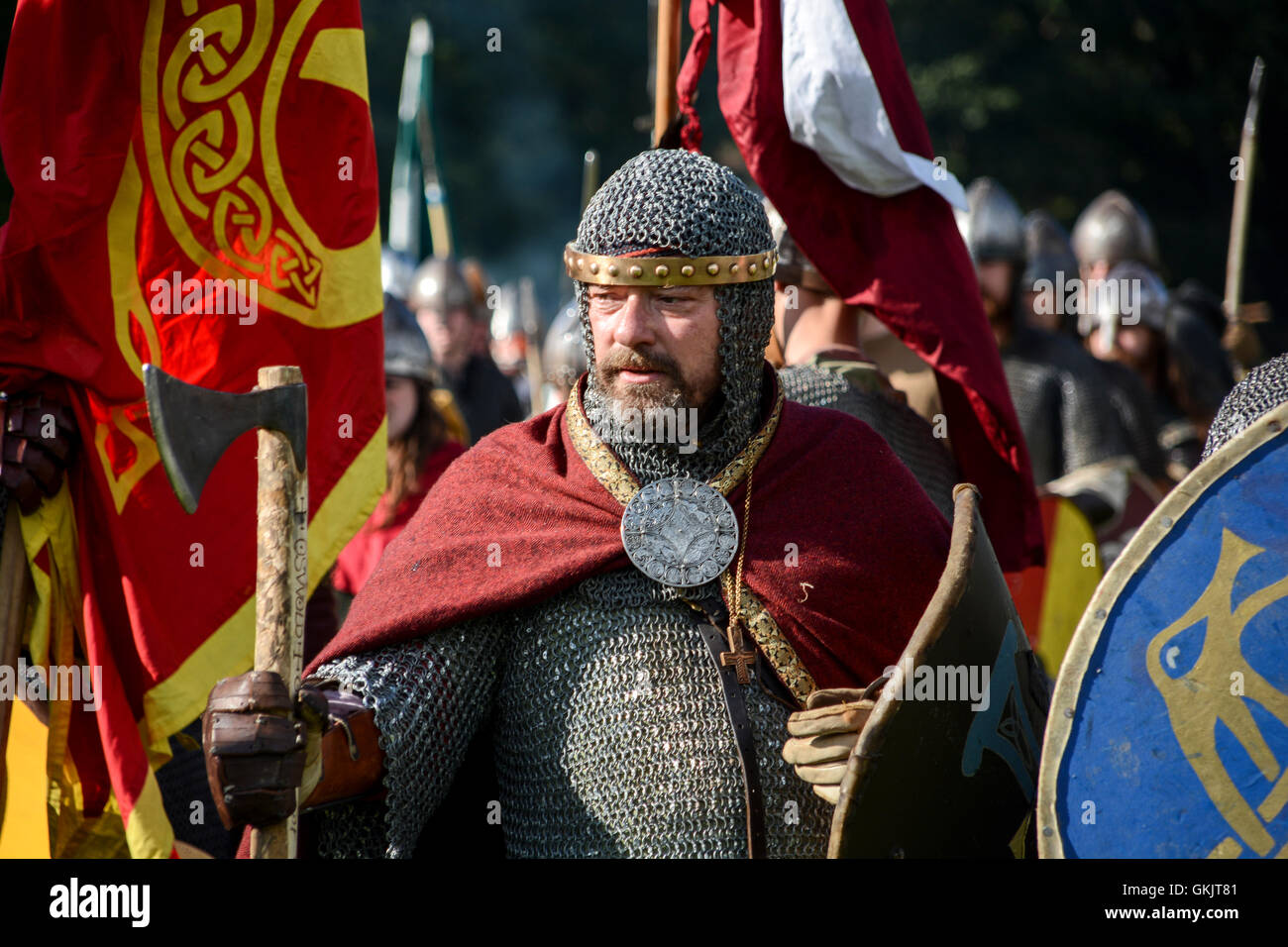The re-enactment of the 1066 Battle of Hastings at Battle Abbey in East ...