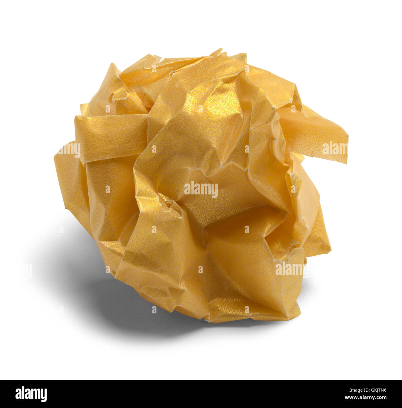 Crushed Golden Paper Ball Isolated on White Background Stock Photo - Alamy