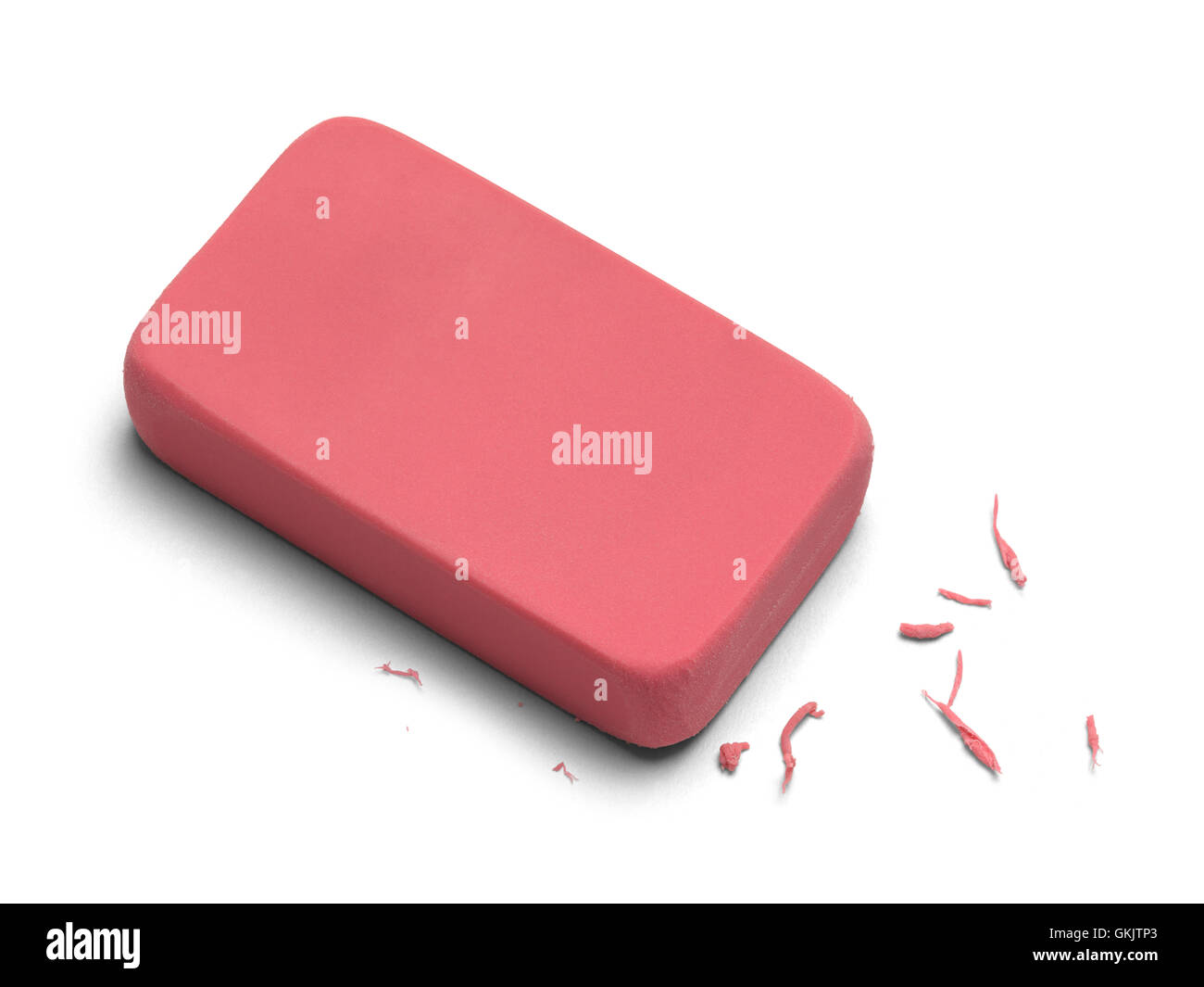 Pink Worn Eraser Isolated on White Background Stock Photo - Alamy
