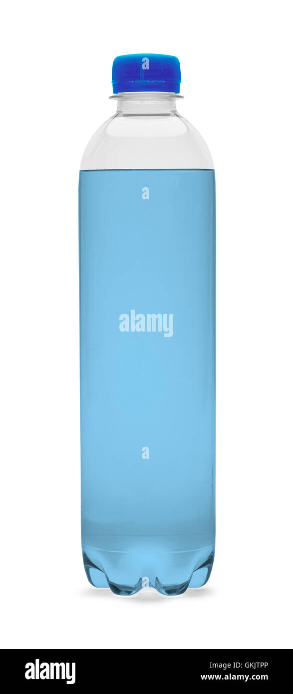 Blue Water Bottle Isolated on a White Background Stock Photo - Alamy