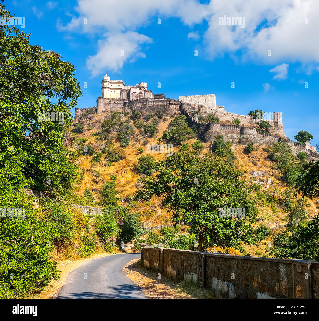 Kumbhalgarh fort, Rajasthan, India. Kumbhalgarh is a Mewar fortress in ...