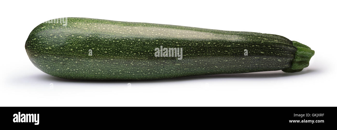 Whole long striped zucchini (Cucurbita Pepo). Clipping paths, shadows ...