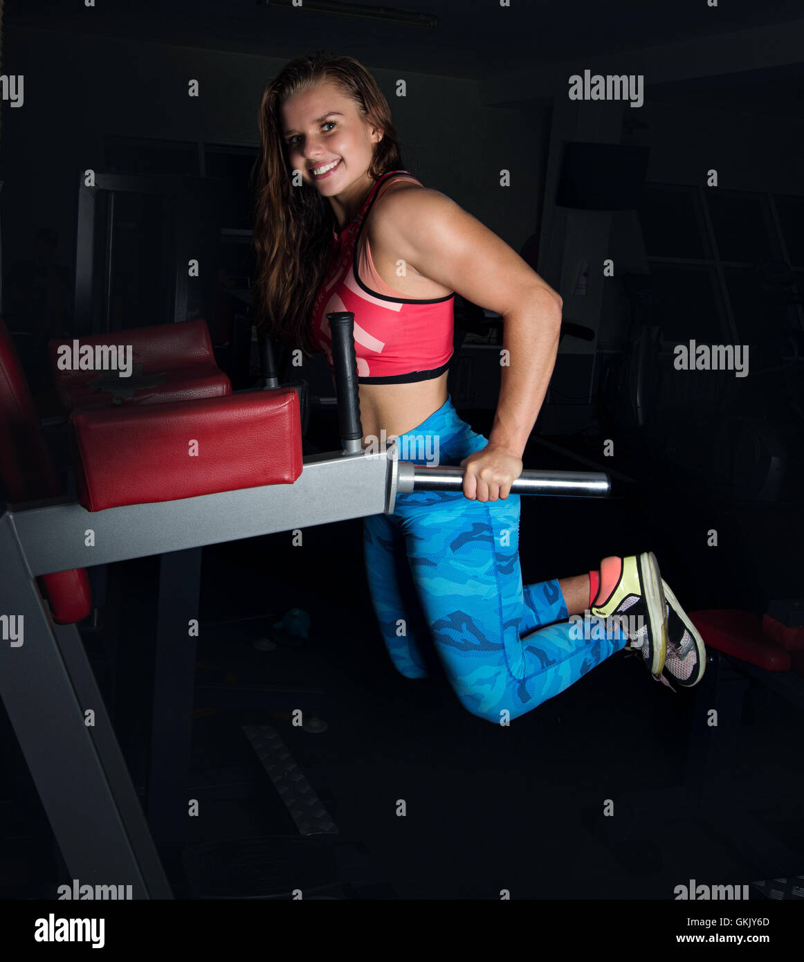 cute sporty girl in the gym Stock Photo - Alamy