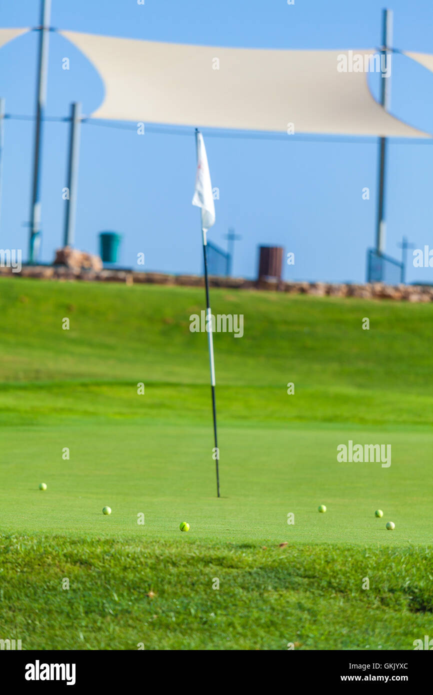 Training golf field for range shots at summer, Cyprus Stock Photo - Alamy