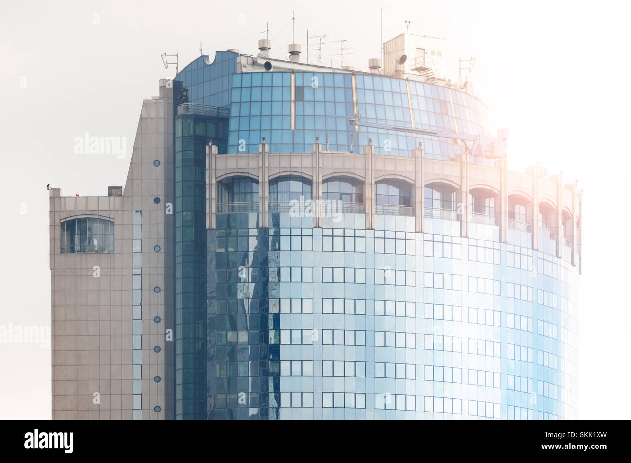 Top of the modern building with glass facades Stock Photo - Alamy