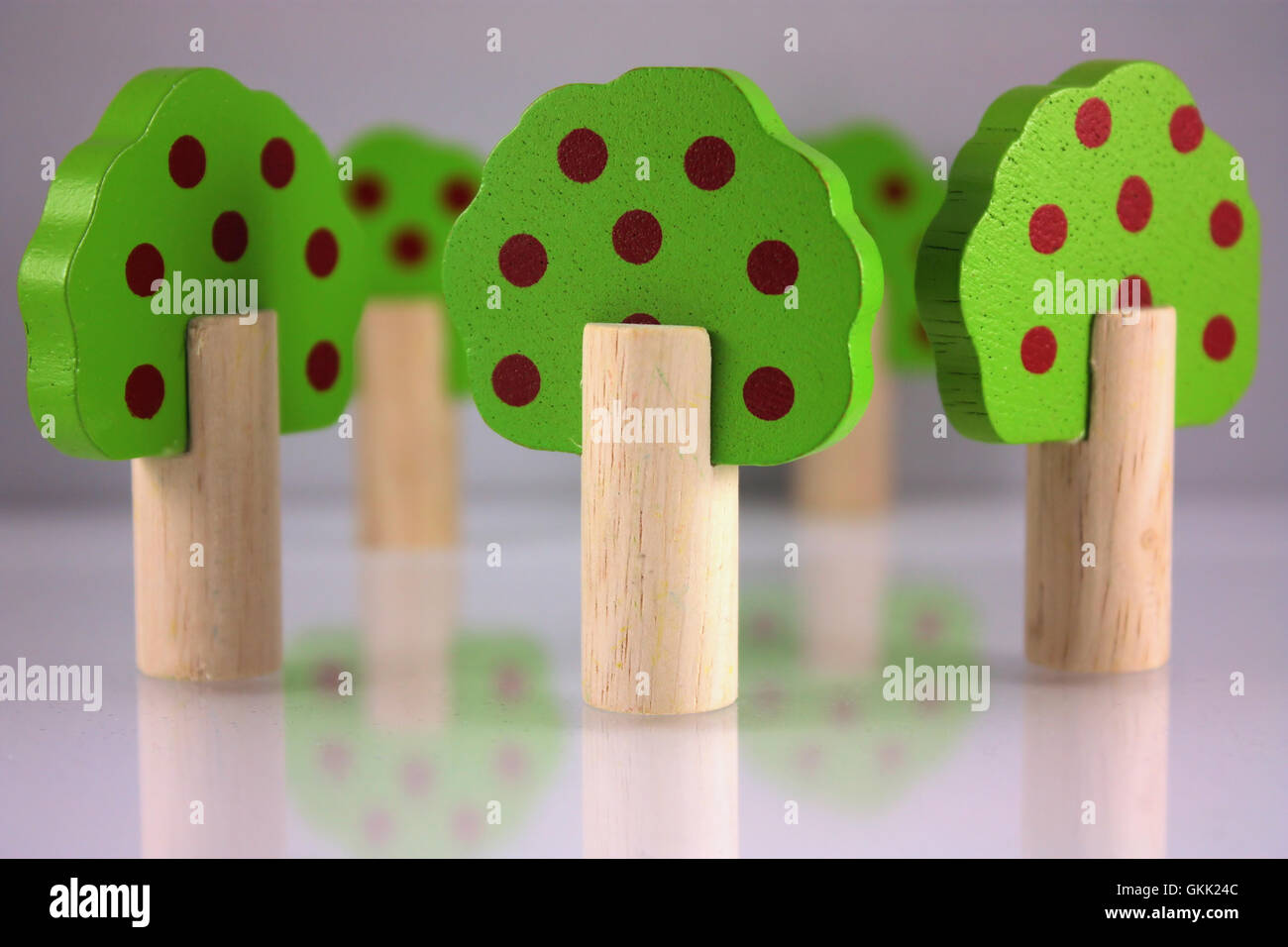 Wooden toy trees Stock Photo - Alamy