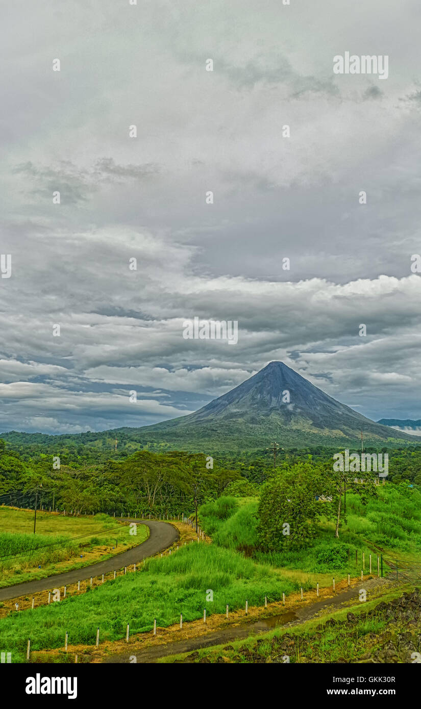 Arenal Volcano during a cloudy day Stock Photo - Alamy