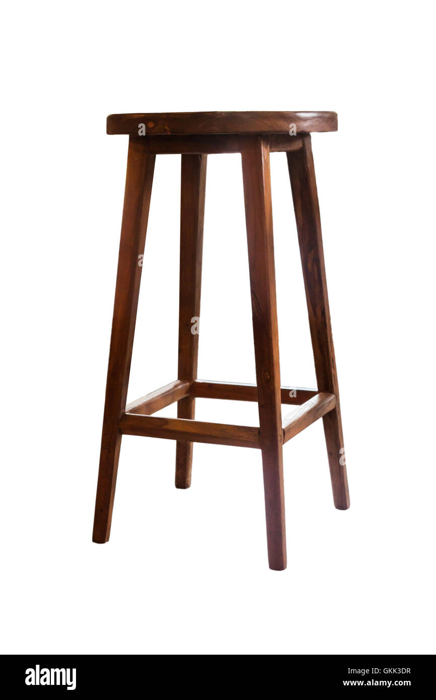 Wooden stool isolated on white background, stock photo Stock Photo - Alamy
