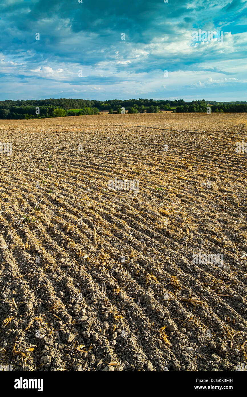 Tilled farm field - France Stock Photo - Alamy