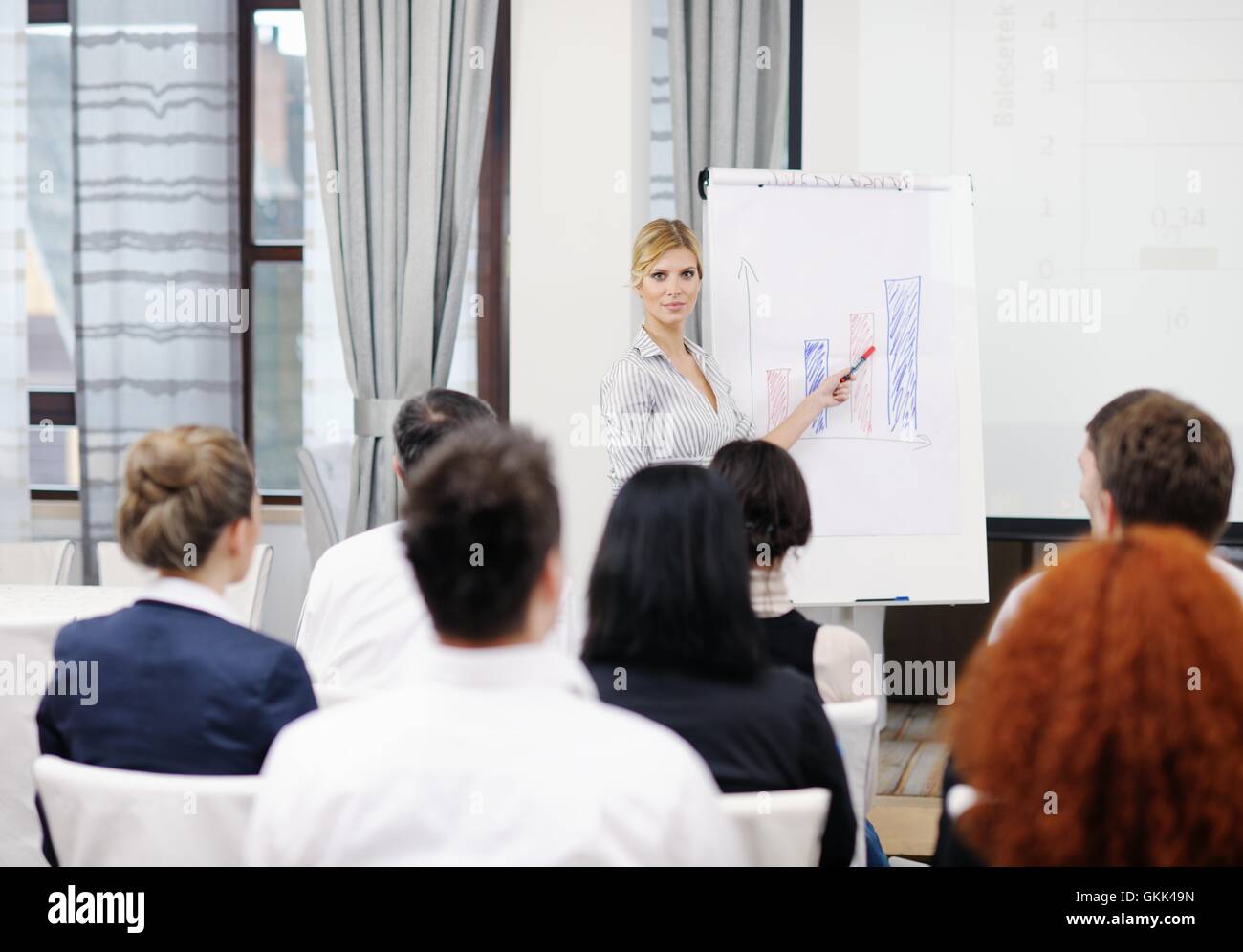 business woman giving presentation Stock Photo - Alamy