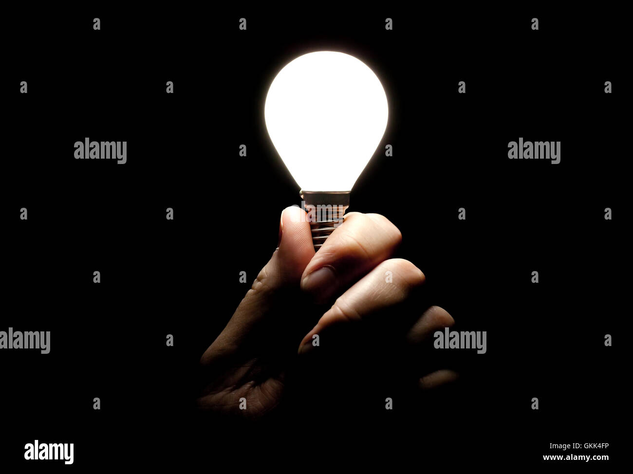 Lightbulb lit on white hi-res stock photography and images - Alamy