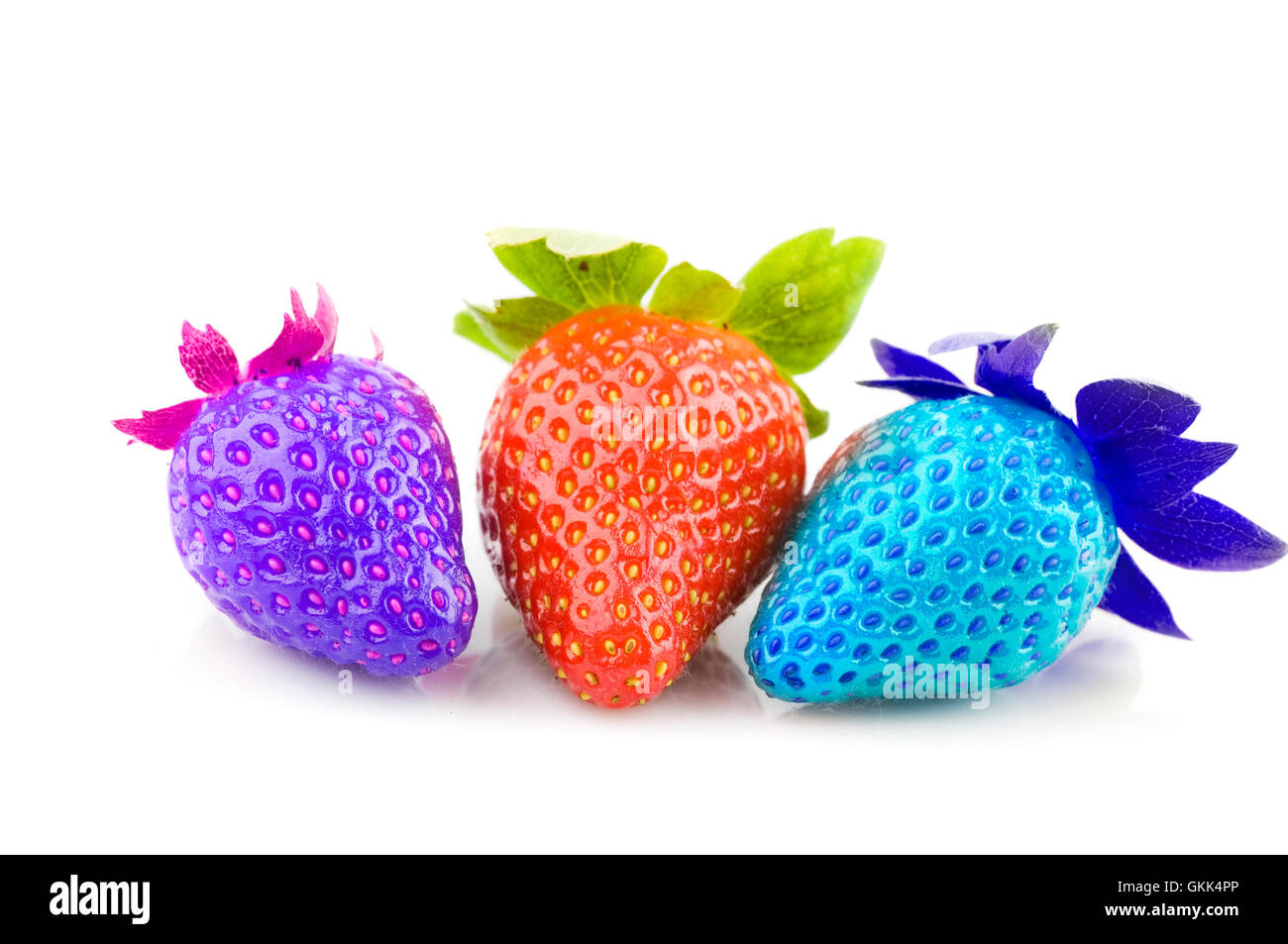 multi colored strawberries Stock Photo - Alamy