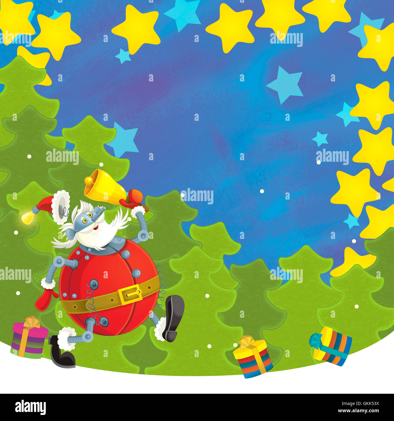 Cartoon christmas design - illustration for the children Stock Photo ...