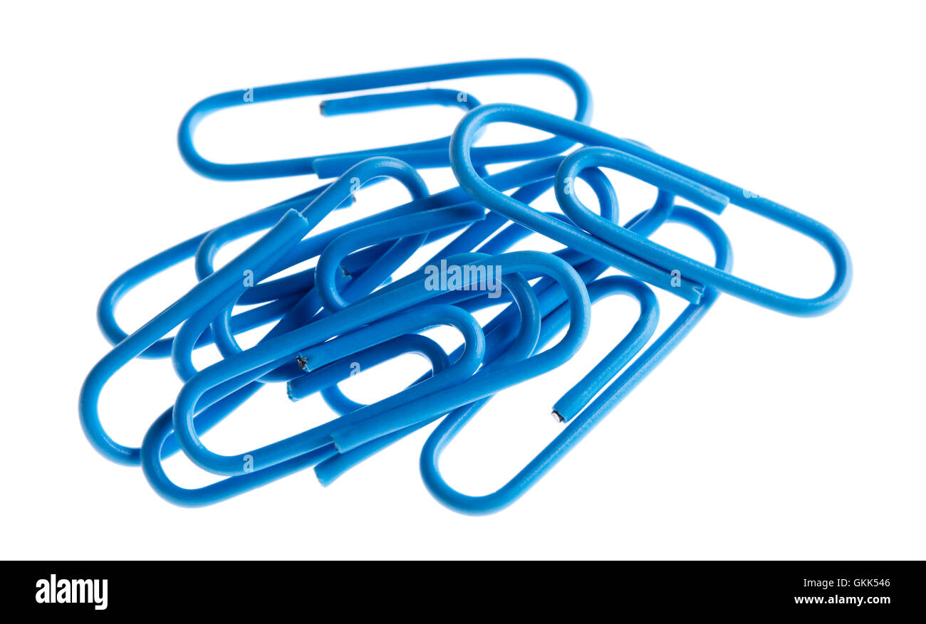 Blue plastic paperclip Cut Out Stock Images & Pictures - Alamy