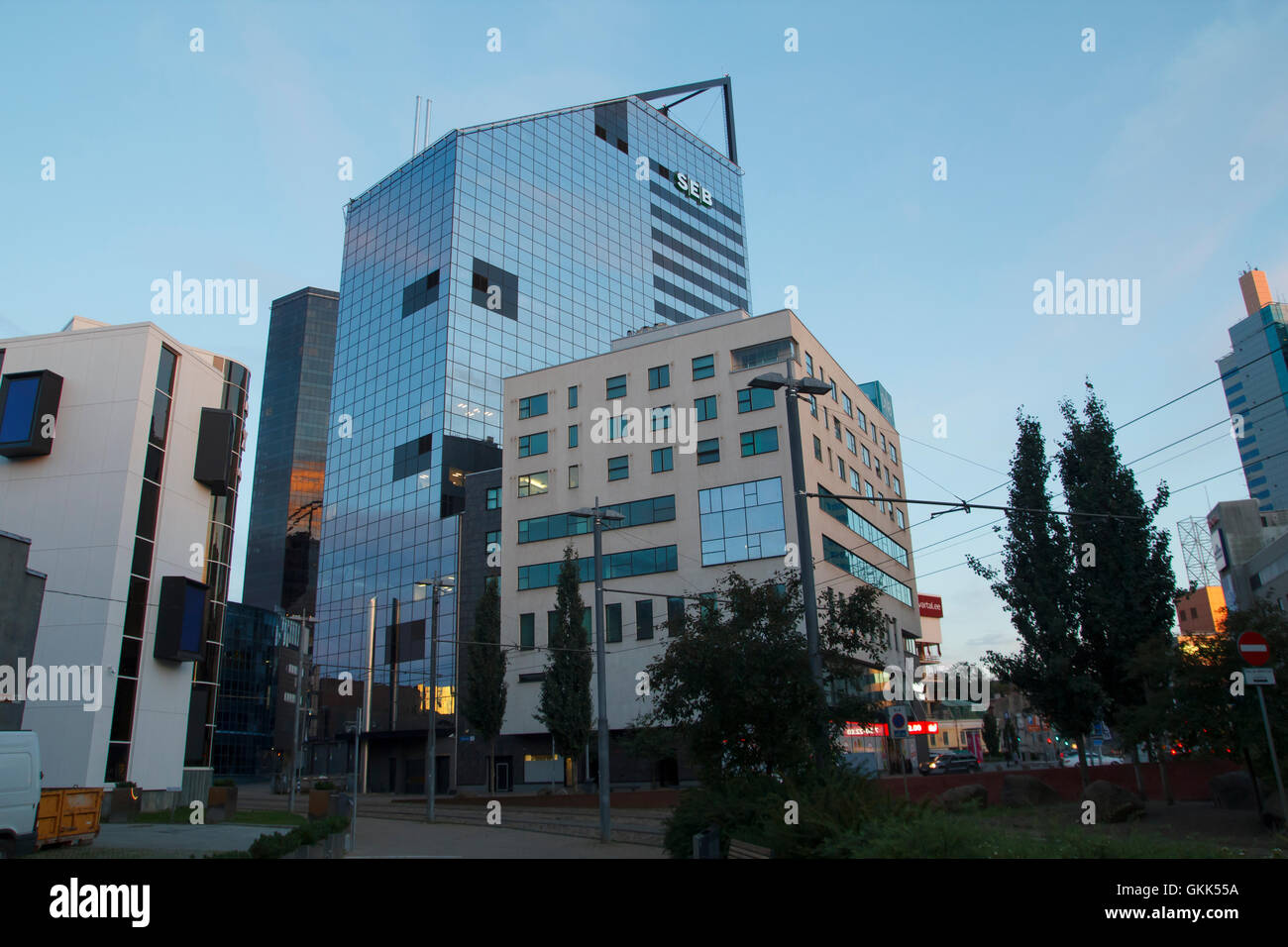 Modern city center of Tallinn, the capital and largest city of Estonia ...