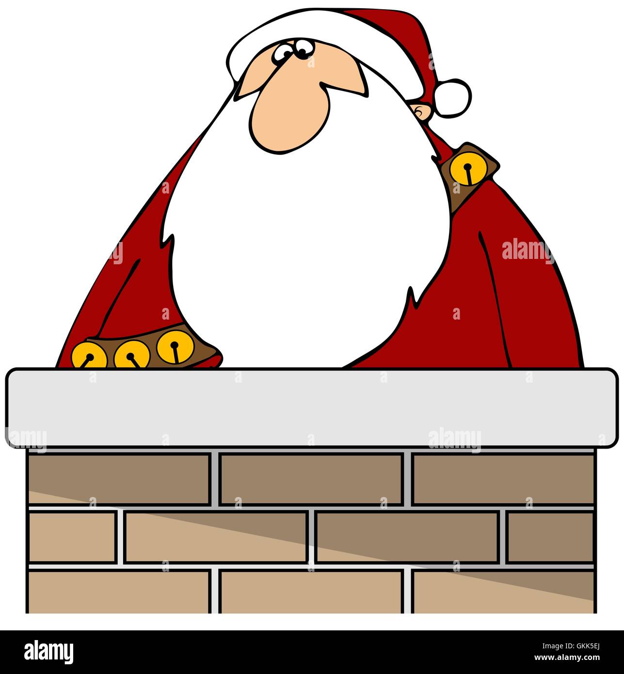 Santa in a chimney Stock Photo - Alamy