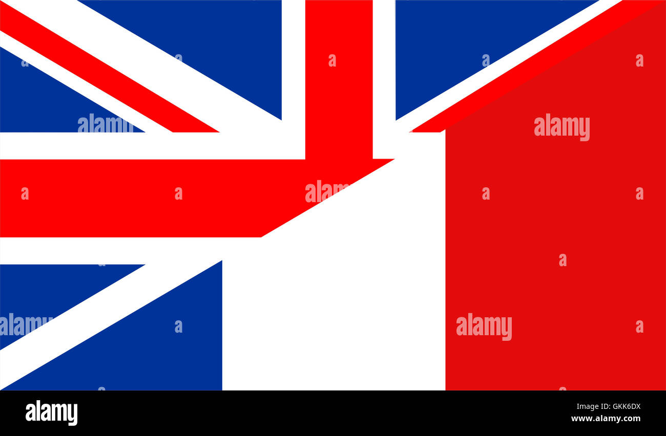 English and french flag hi-res stock photography and images - Alamy