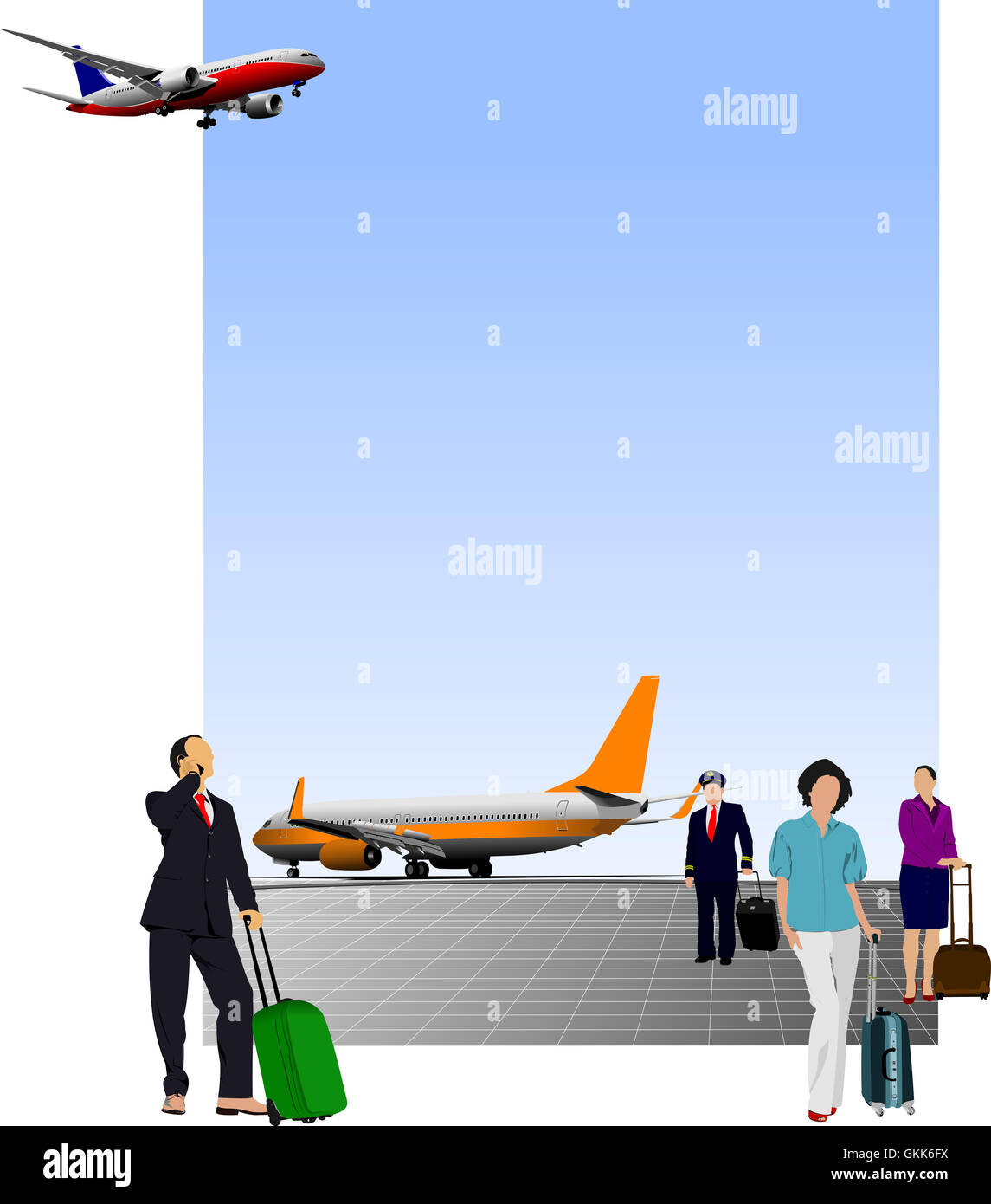Airport scene . Vector illustration for designers Stock Photo - Alamy