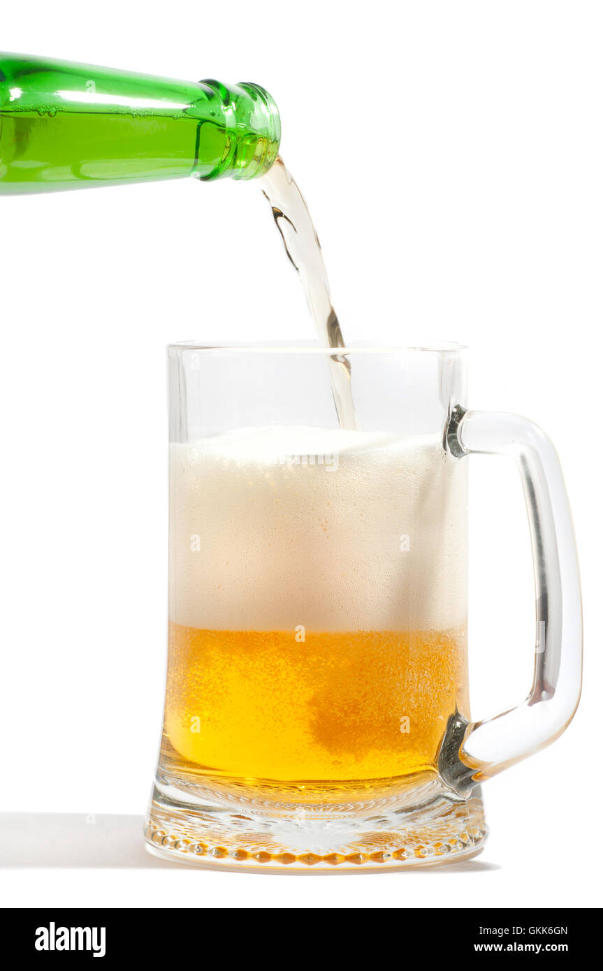 Large glass beer on Cut Out Stock Images & Pictures - Alamy
