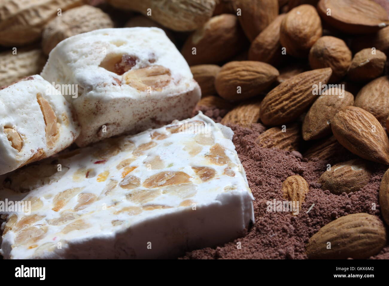 white nougat in cacao Stock Photo - Alamy