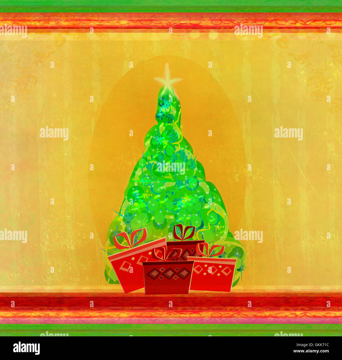 Abstract christmas tree card Stock Photo - Alamy