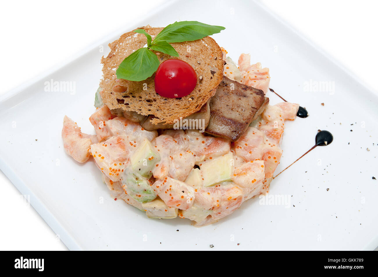 Salad and fish roe Stock Photo - Alamy