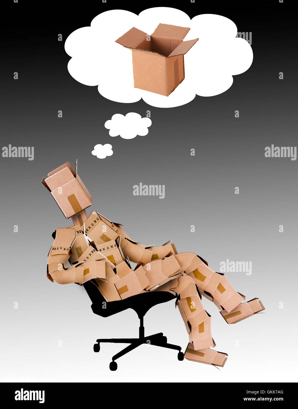 Think outside the box concept Stock Photo - Alamy