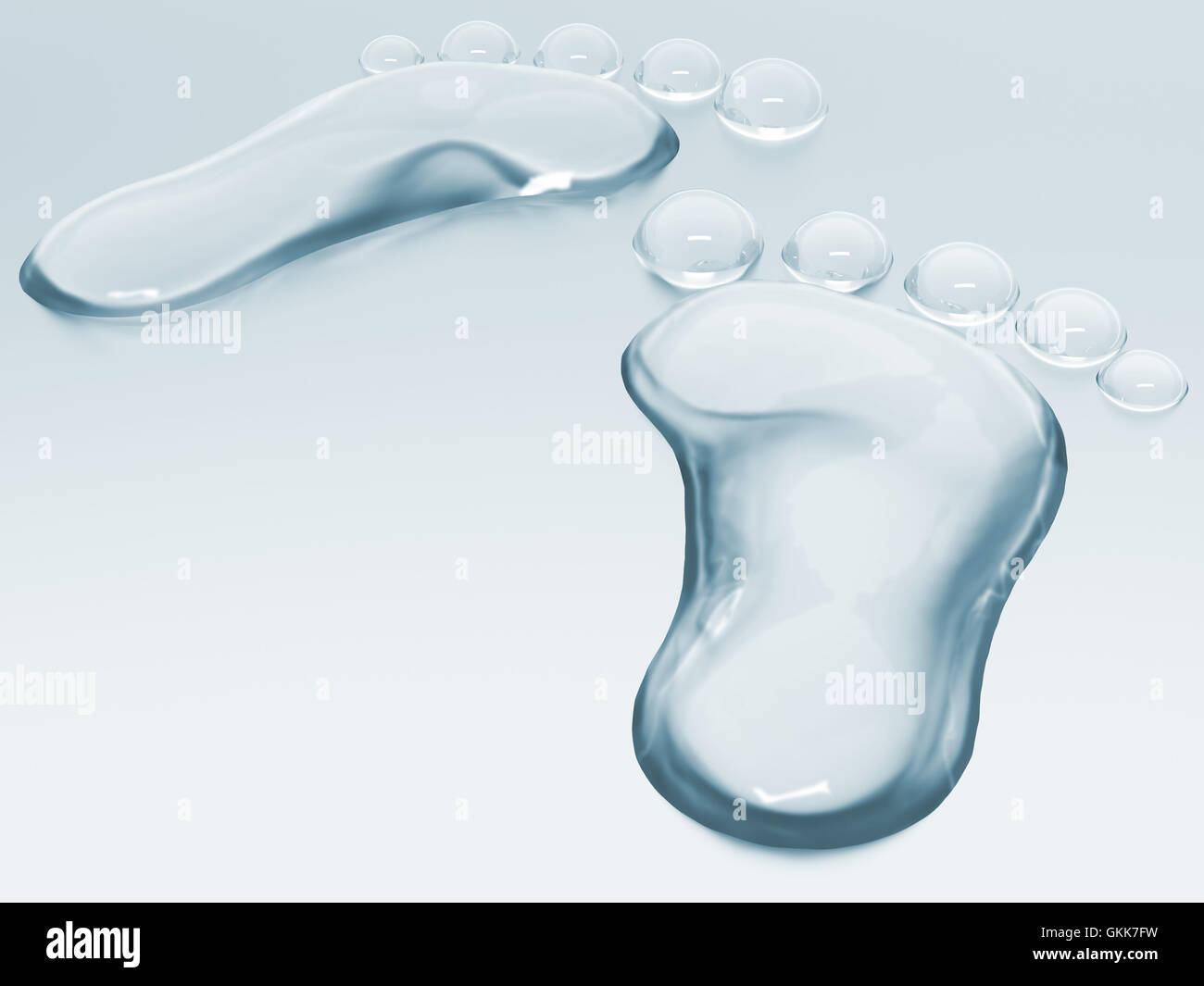 Wet liquid traces from legs left on a metal surface Stock Photo - Alamy