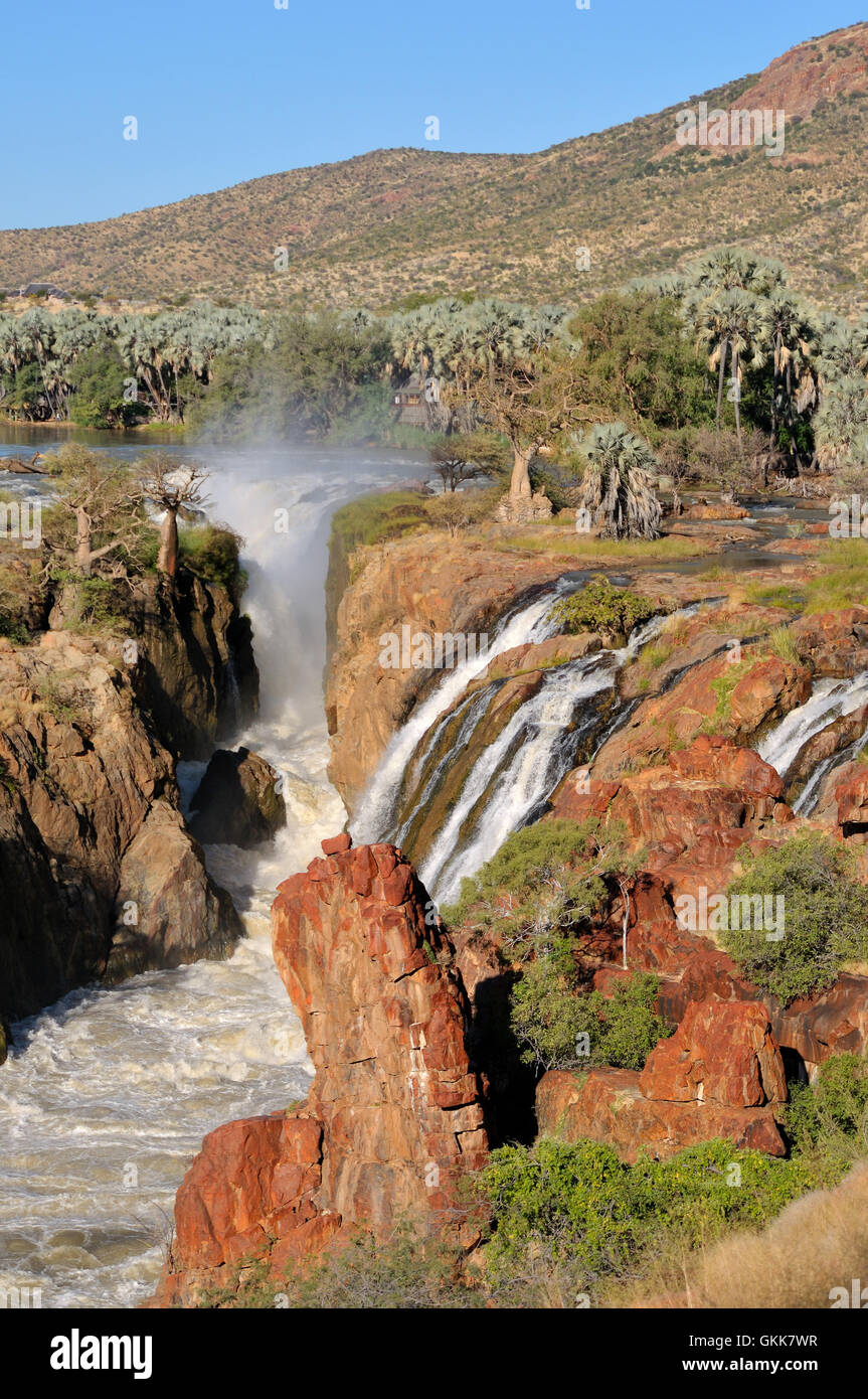 Epupa waterfalls in on the border of Angola and Namibia Stock Photo - Alamy