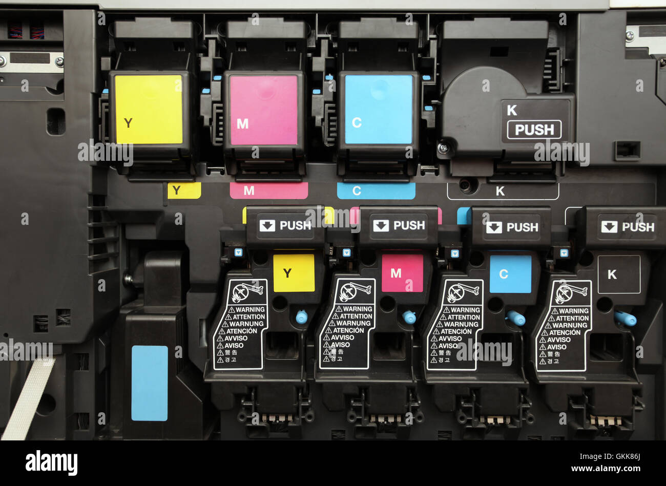 CMYK ink cartridges for laser copier machine Stock Photo - Alamy