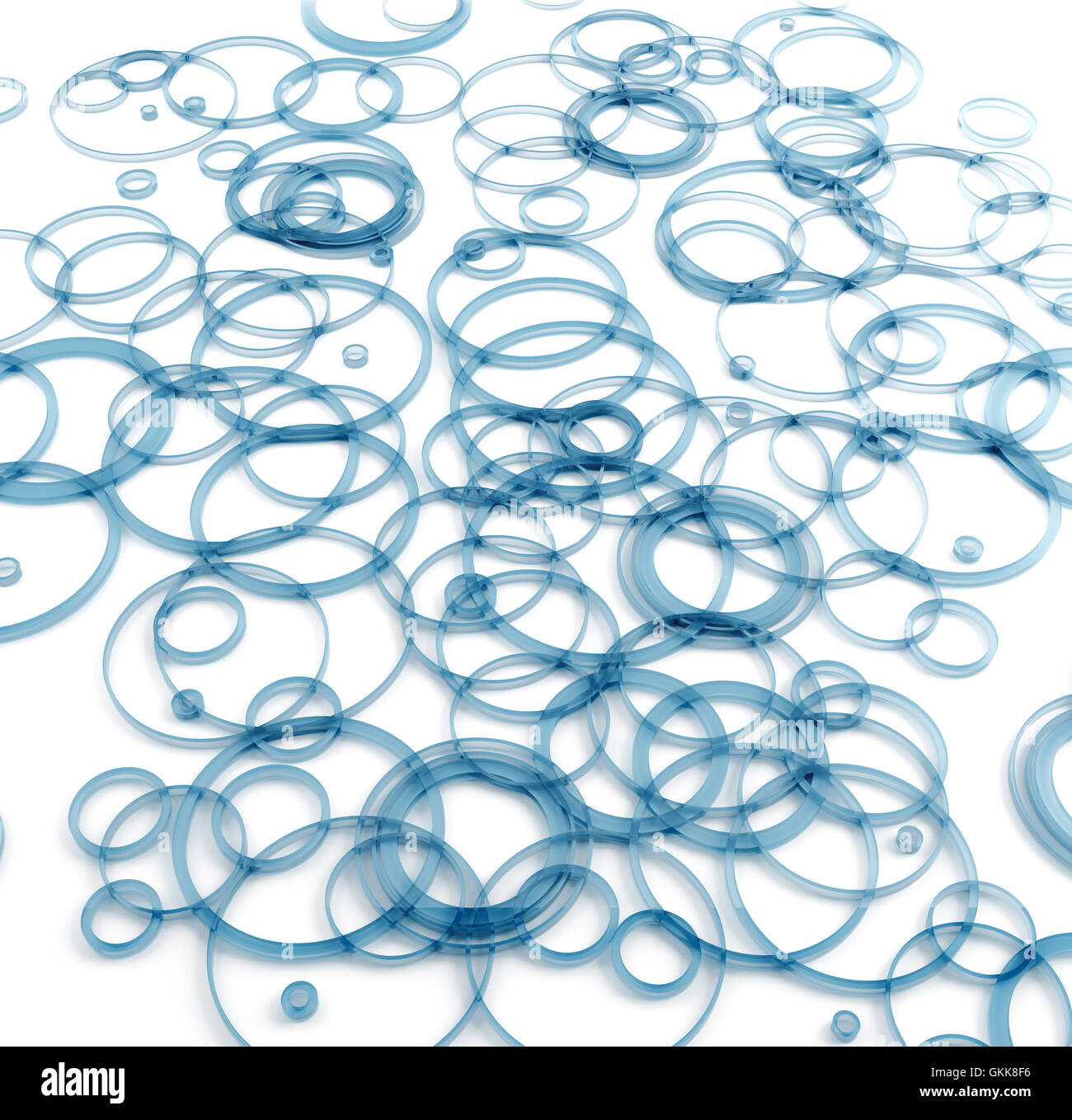 Abstract translucent blue circles on a white background Stock Photo - Alamy