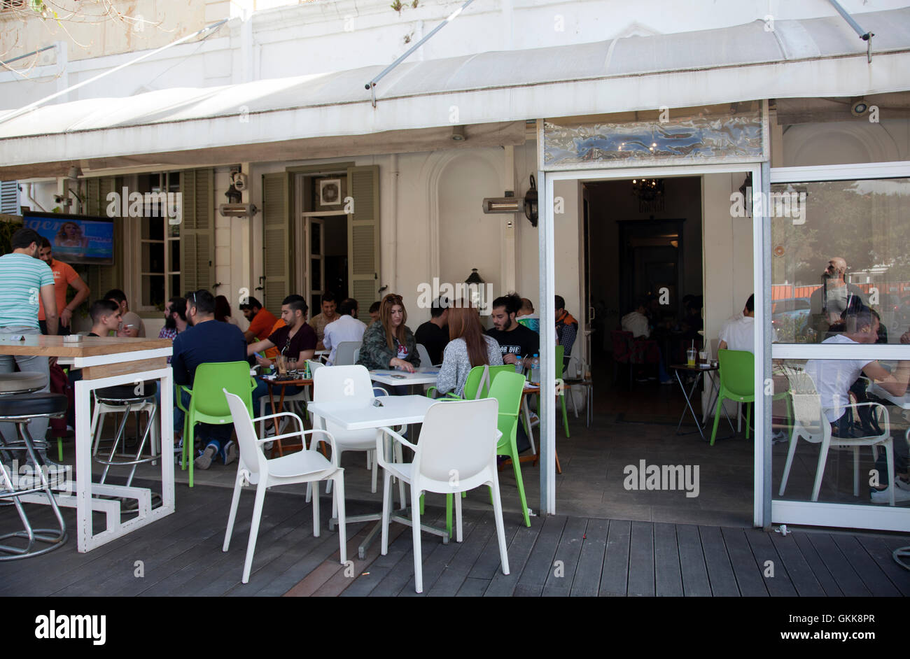 Popular Omnia Cafe in Old Town of Paphos in Cyprus Stock Photo - Alamy