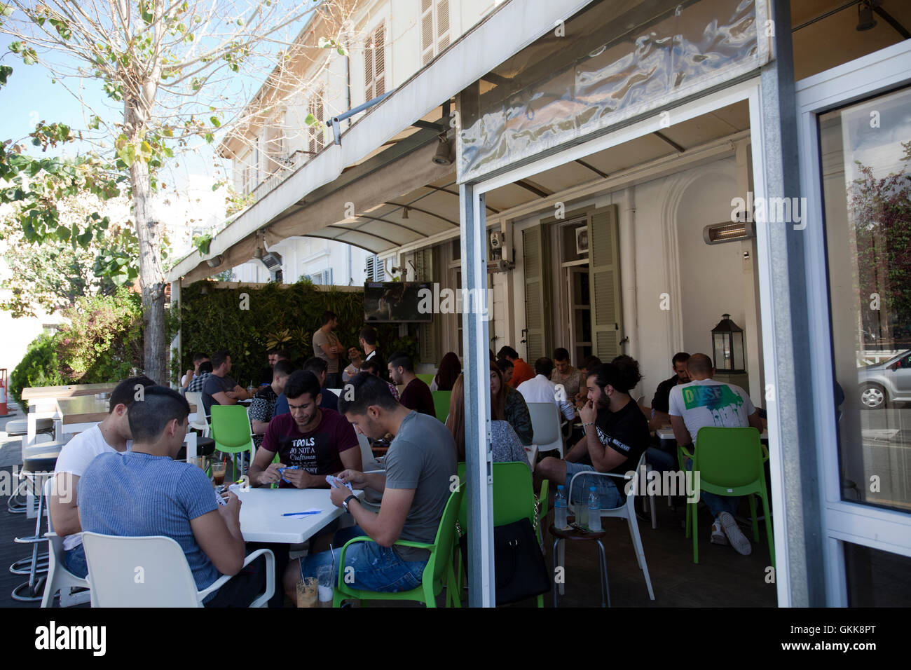Popular Omnia Cafe in Old Town of Paphos in Cyprus Stock Photo - Alamy