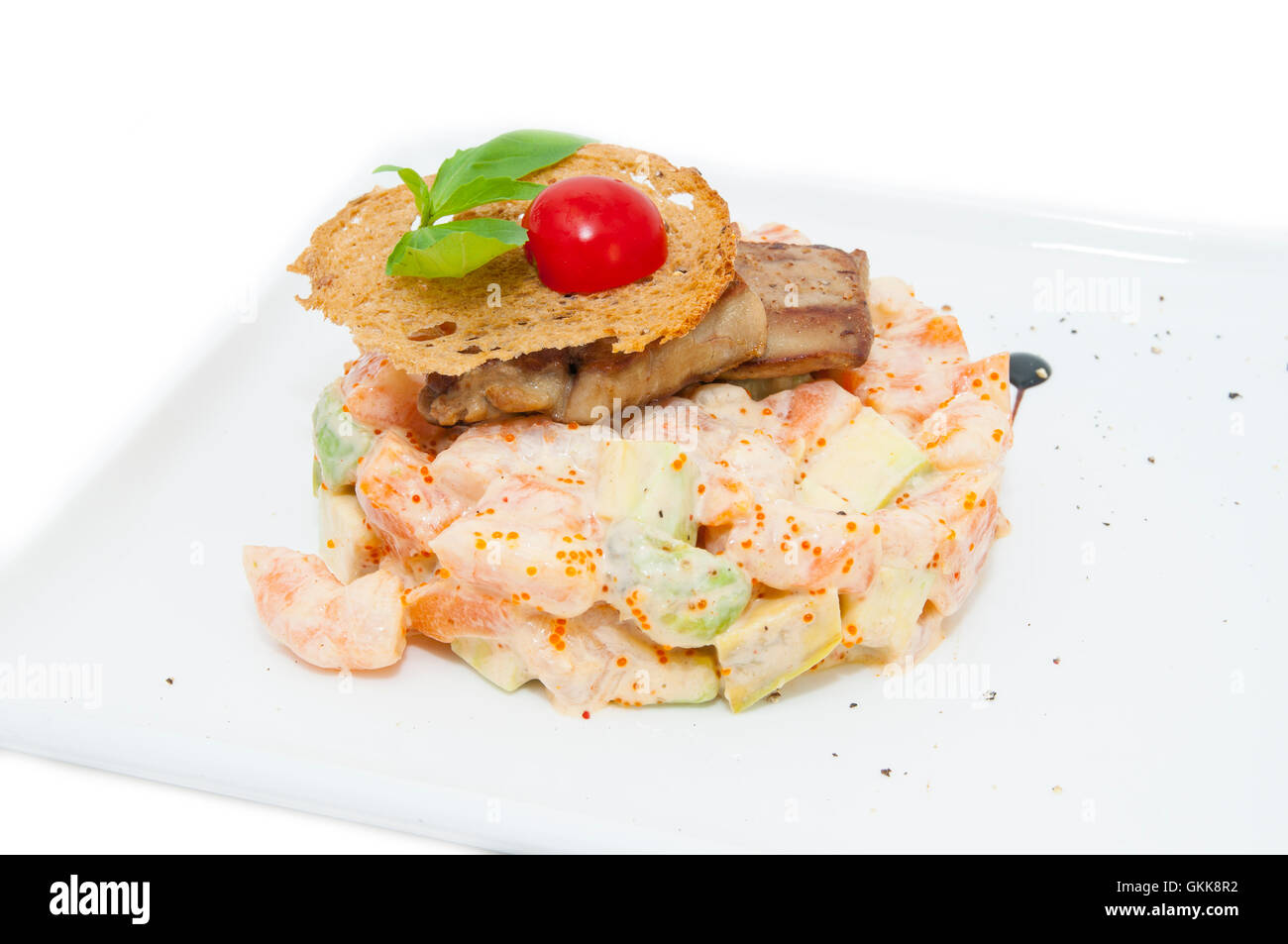 Salad and fish roe Stock Photo - Alamy