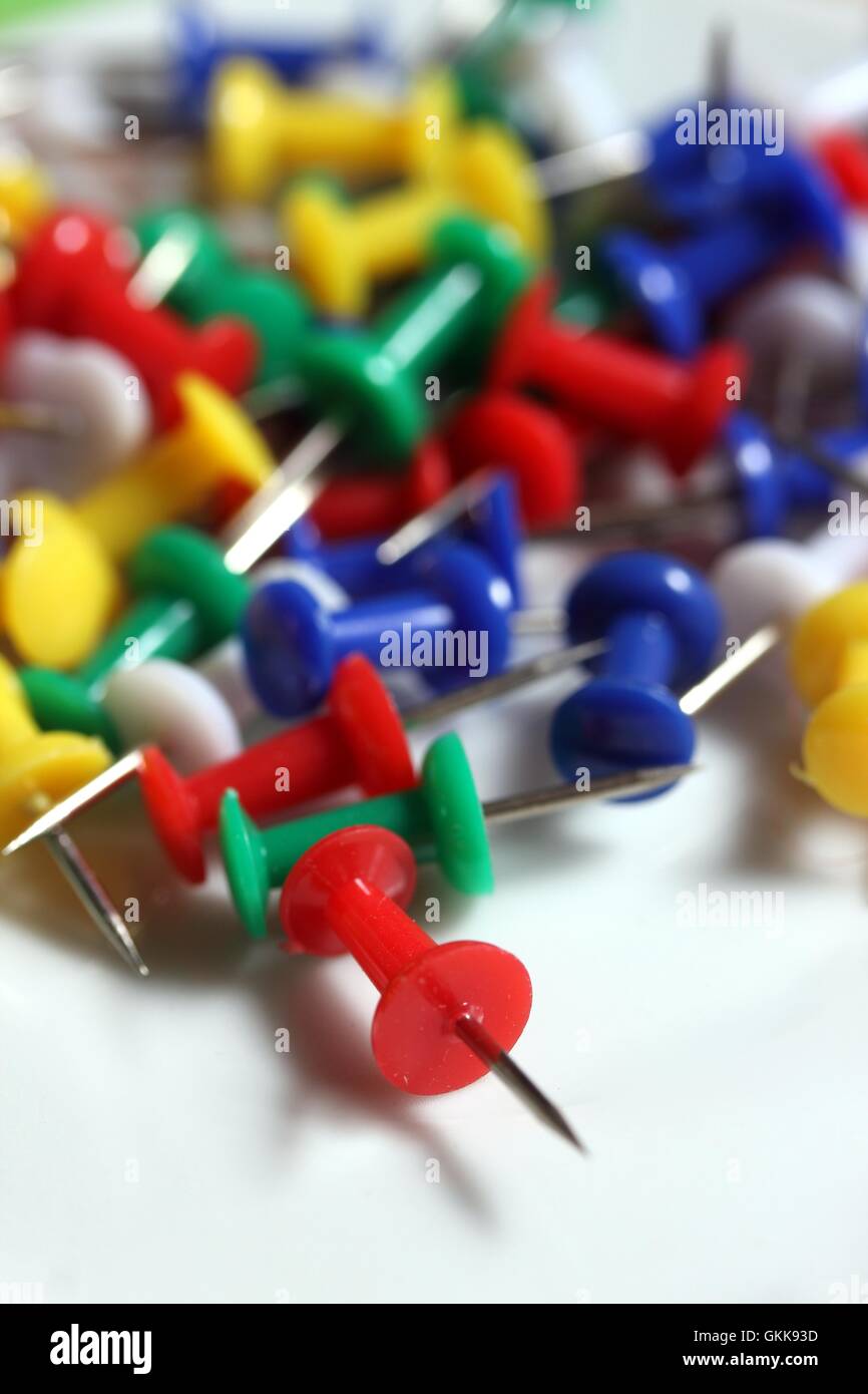 colorful bulletin board needles Stock Photo - Alamy