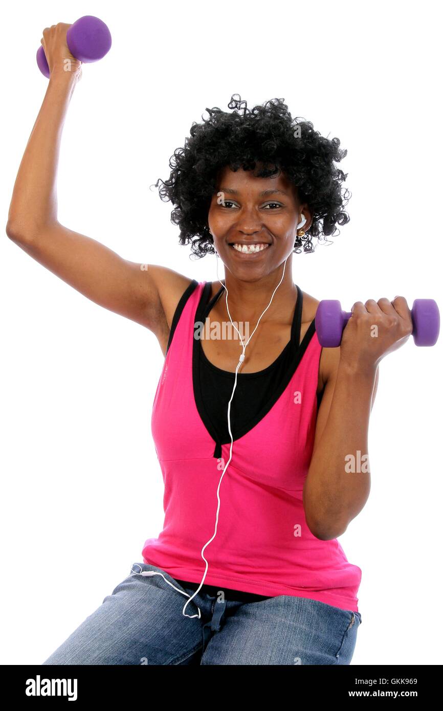 African Lady doing Gym Workout Stock Photo - Alamy