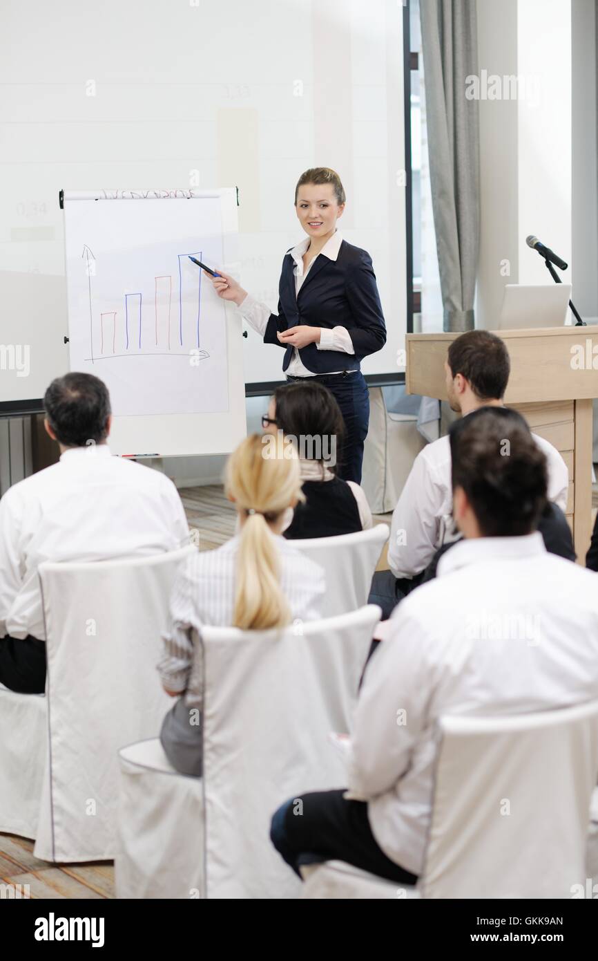 business woman giving presentation Stock Photo - Alamy